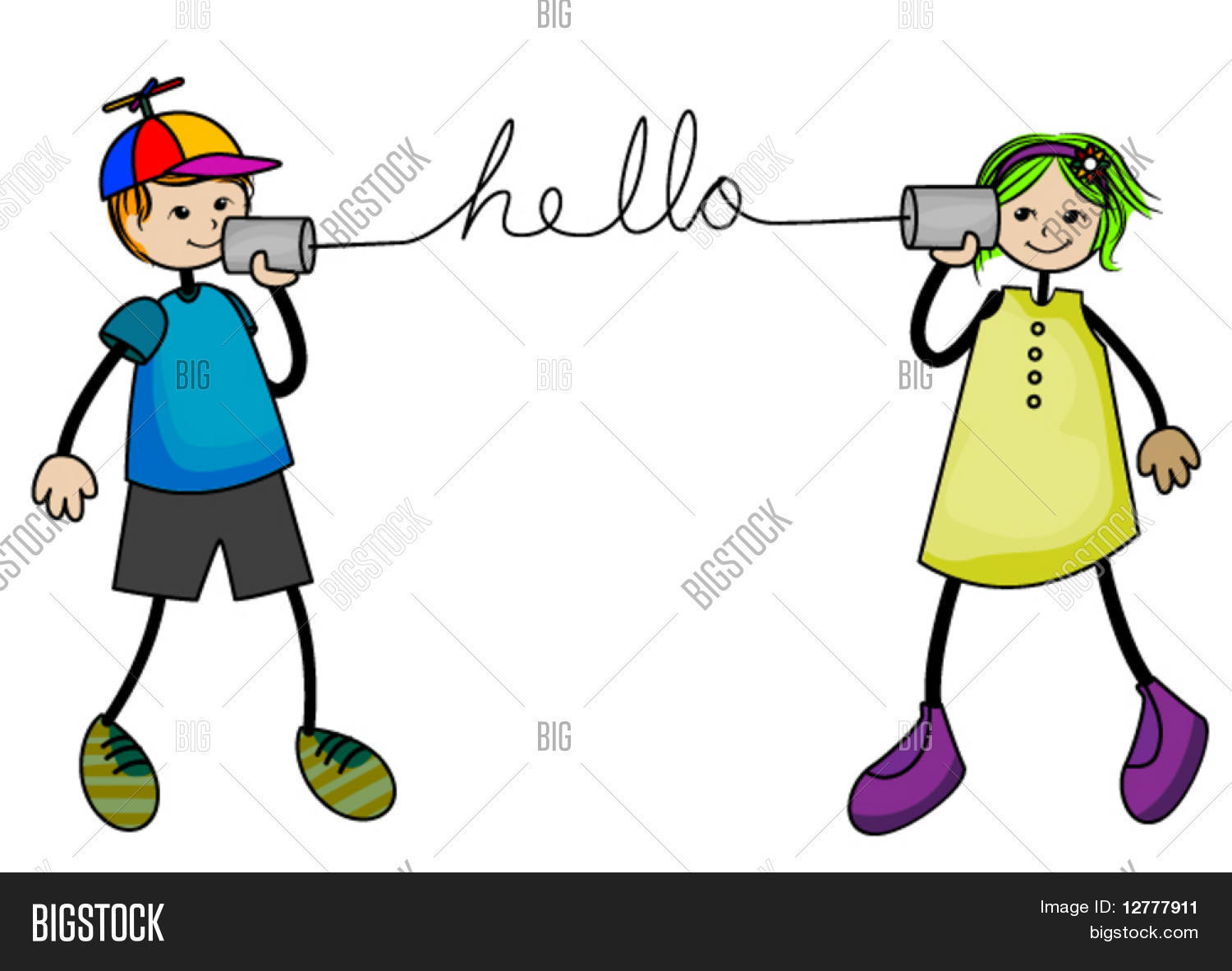 Tin Can Telephone Vector & Photo (Free Trial) | Bigstock