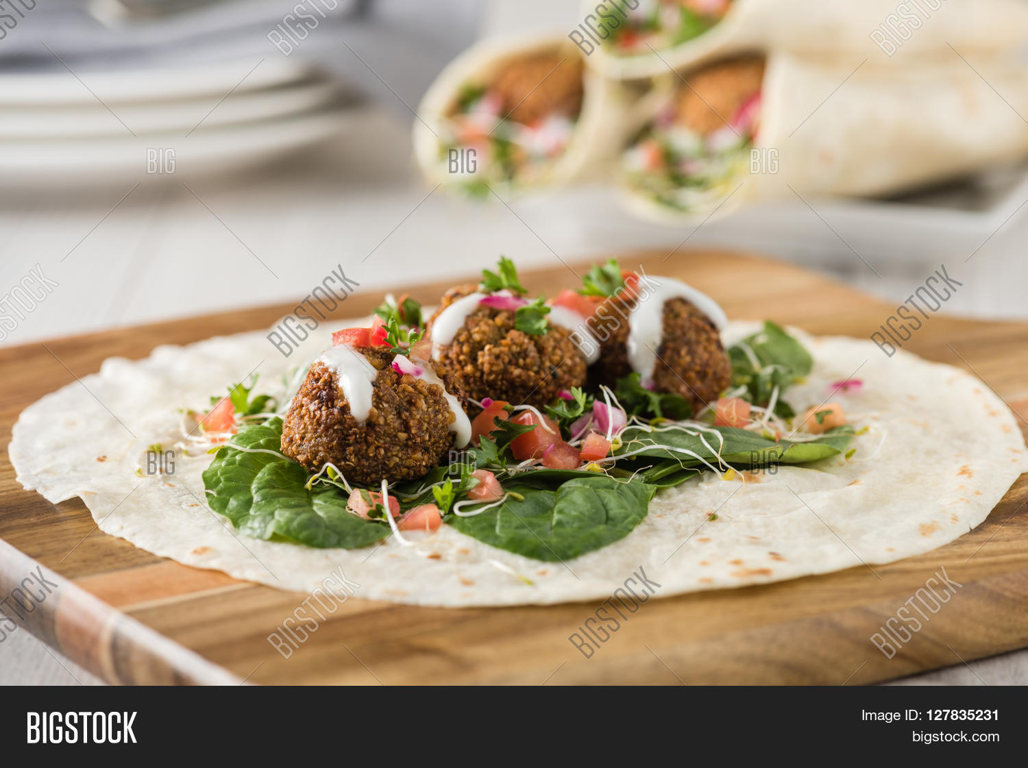 Vegan Falafel Wrap Image & Photo (Free Trial) | Bigstock