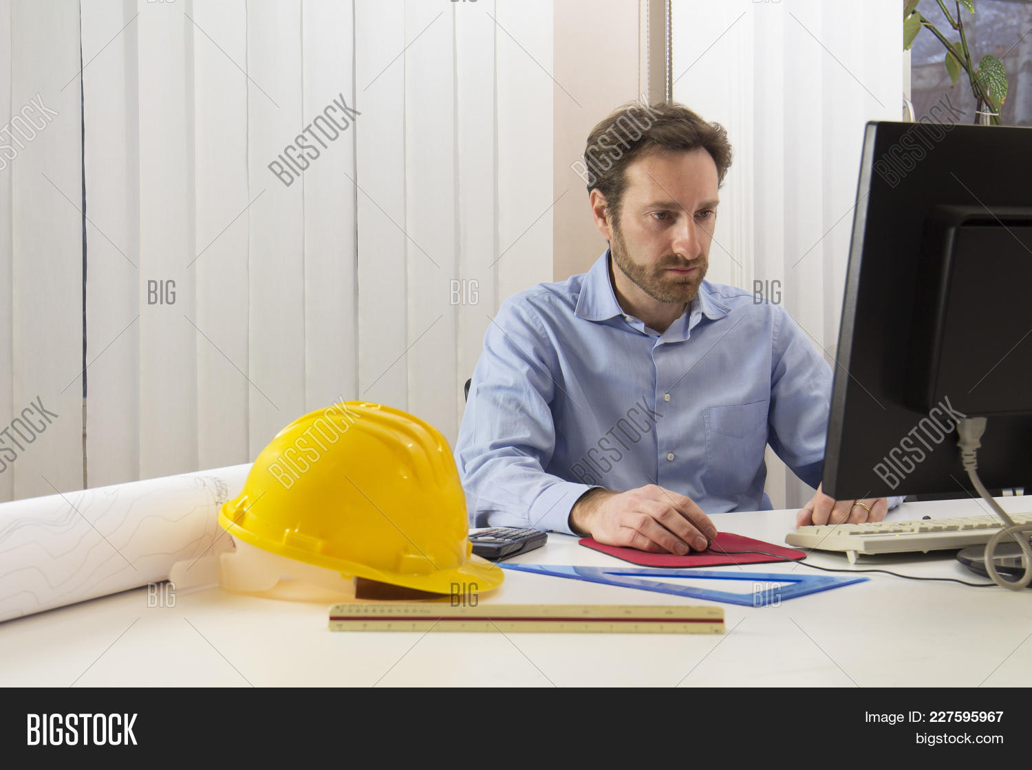 Engineer Sitting Front Image & Photo (Free Trial) | Bigstock