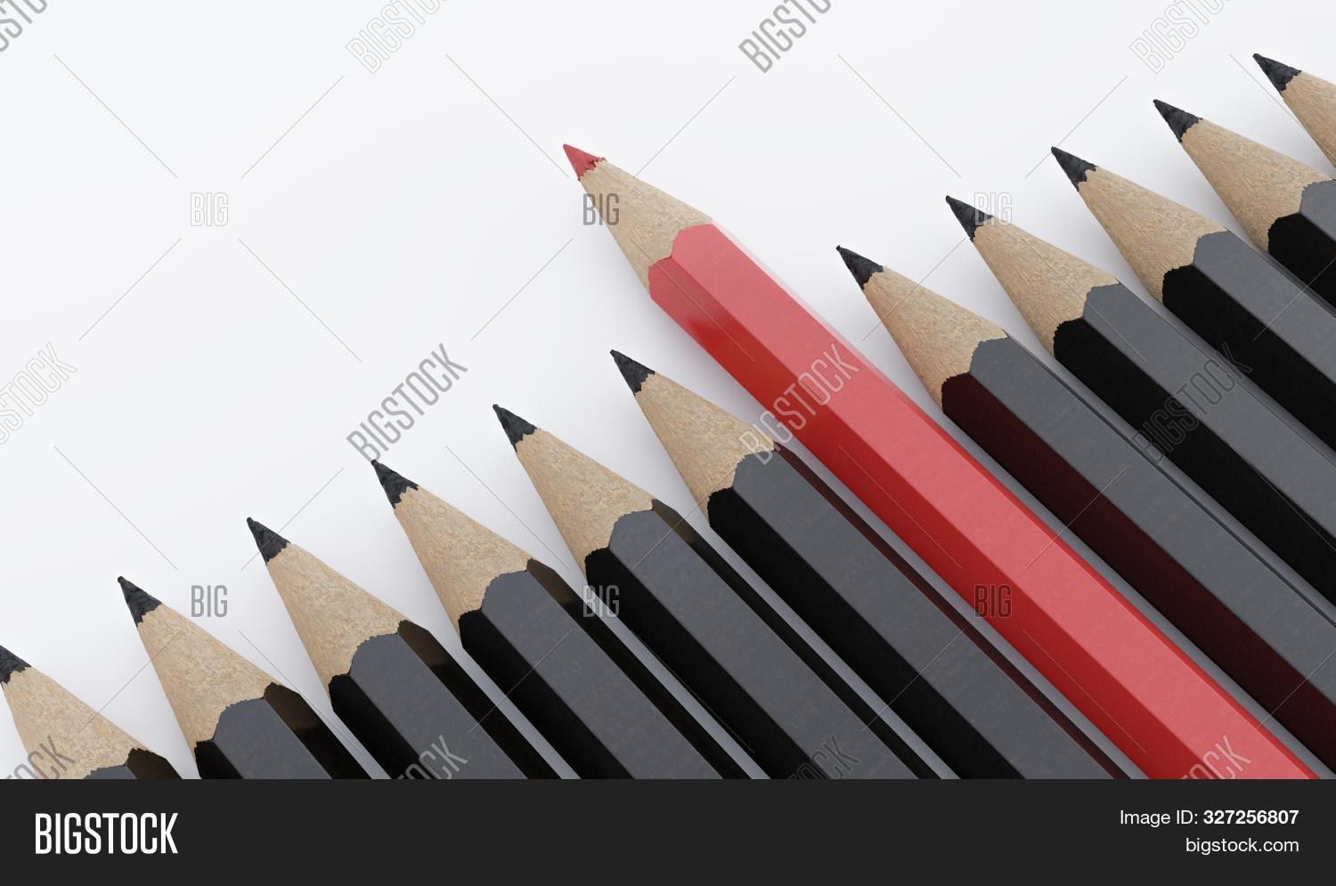 One Red Pencil Many Image & Photo (Free Trial) | Bigstock