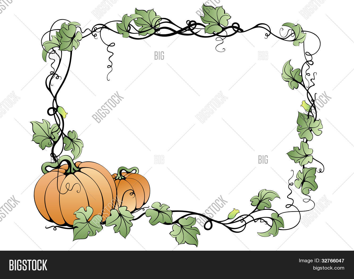 Frame Pumpkins Leaves Vector & Photo (Free Trial) | Bigstock
