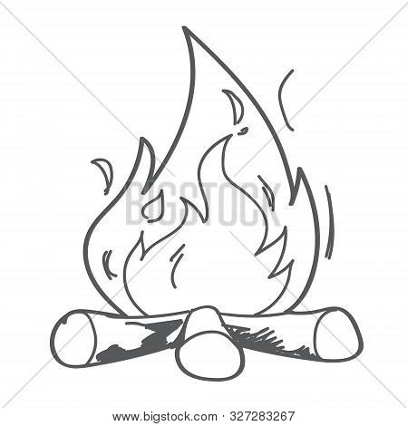 Bonfire Outline Vector & Photo (Free Trial) | Bigstock