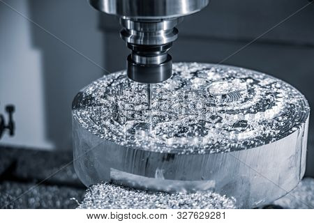 Metalworking CNC lathe milling machine. Cutting metal modern processing ...