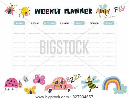 Vector Weekly Planner Vector & Photo (Free Trial) | Bigstock