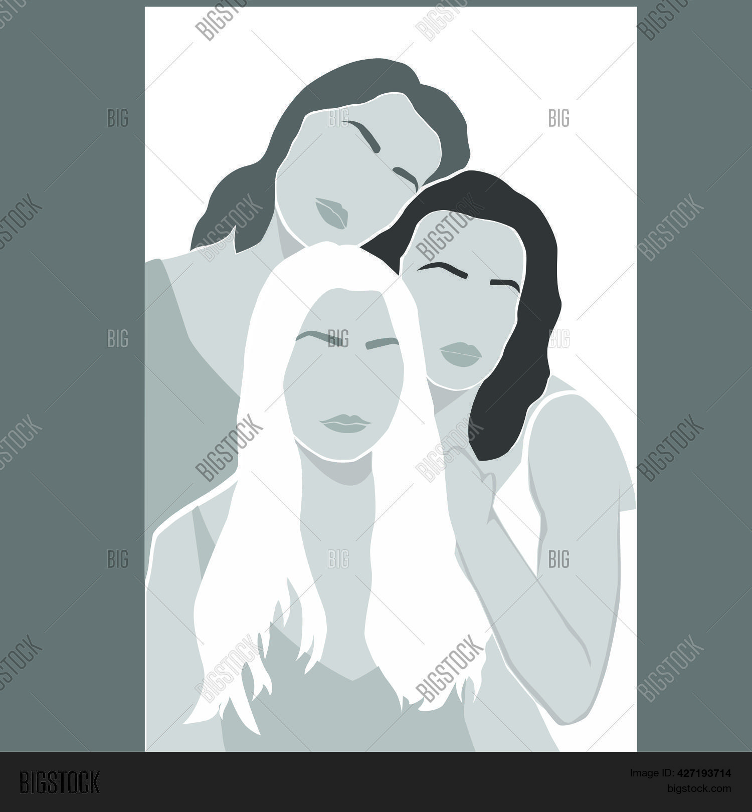 Three Beautiful Women Vector & Photo (Free Trial) | Bigstock