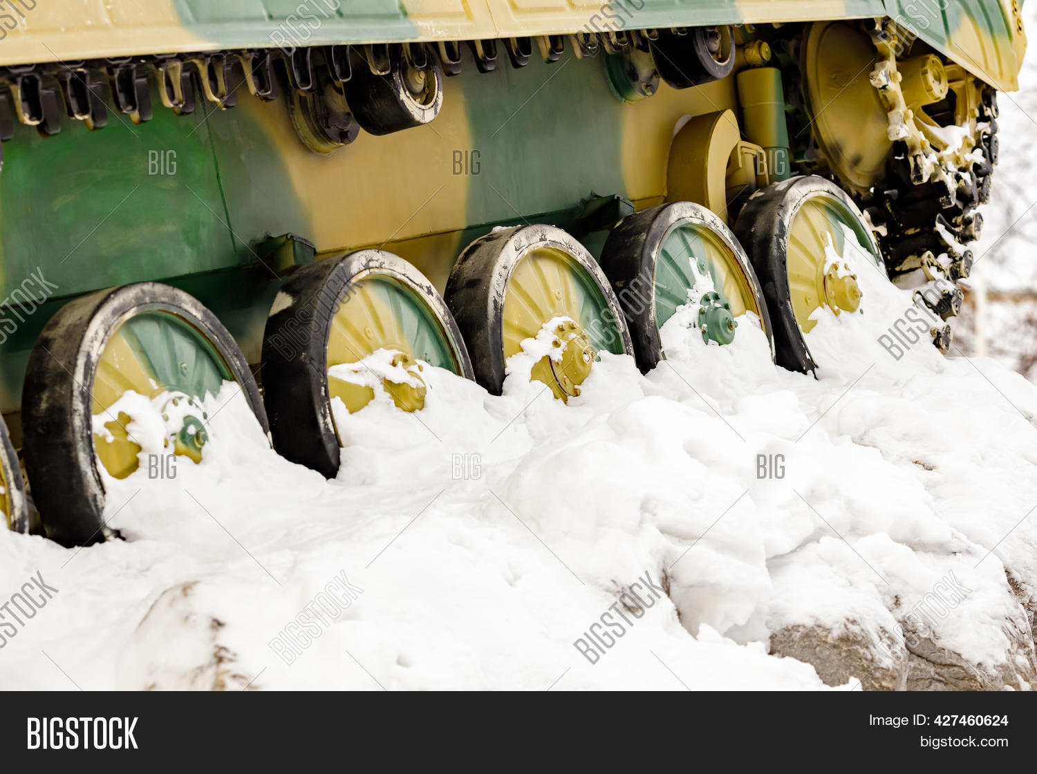 Tank Stuck Snow Bottom Image & Photo (Free Trial) | Bigstock