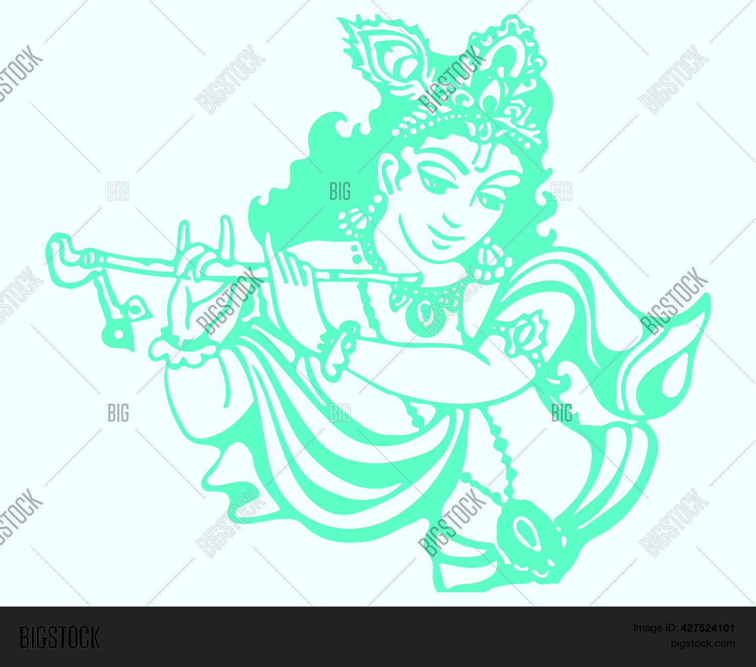 Sketch Lord Krishna Vector & Photo (Free Trial) | Bigstock