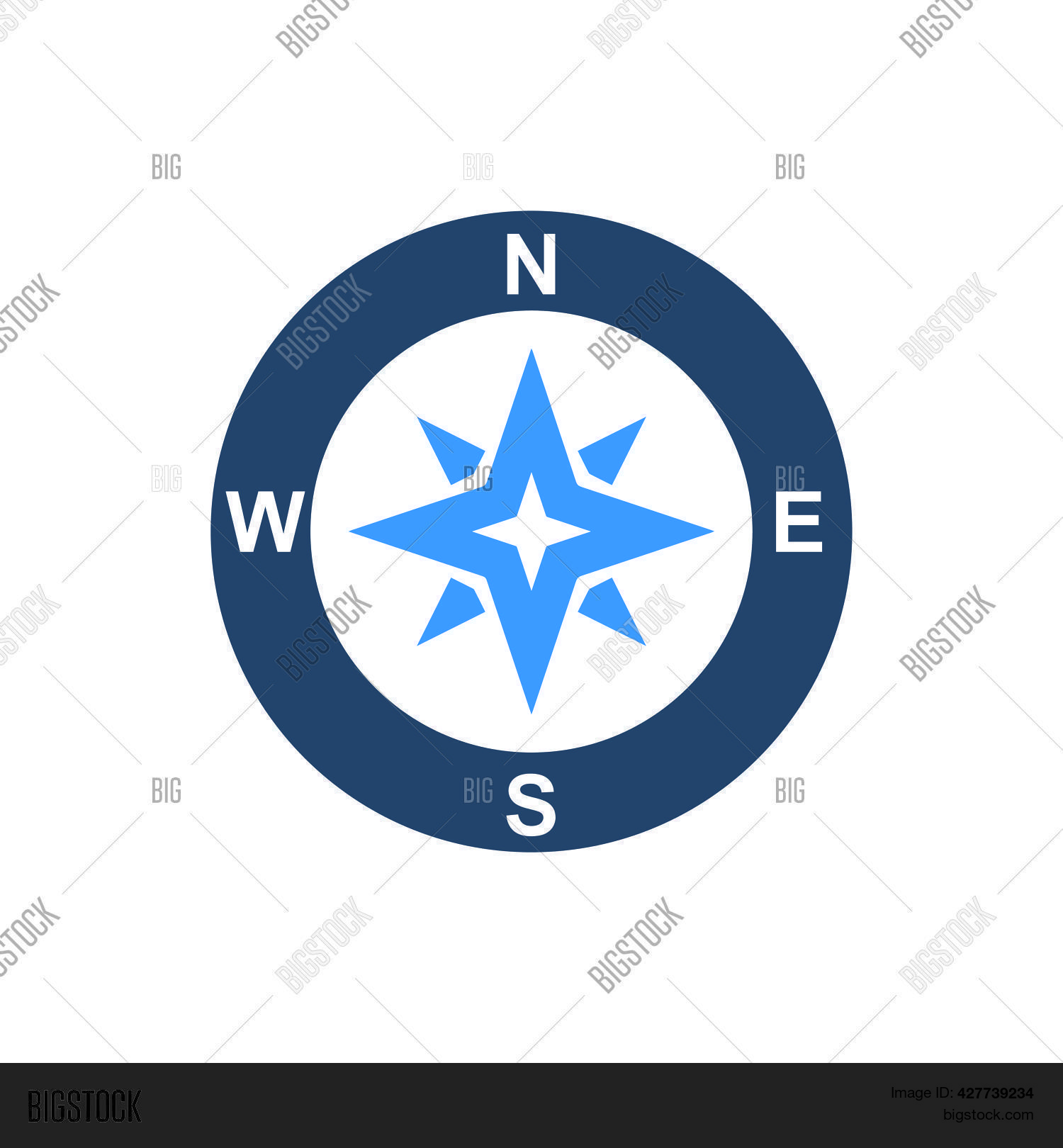 Direction Compass Vector & Photo (Free Trial) | Bigstock