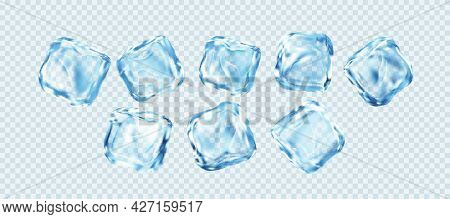 Set Realistic Ice Vector & Photo (Free Trial) | Bigstock