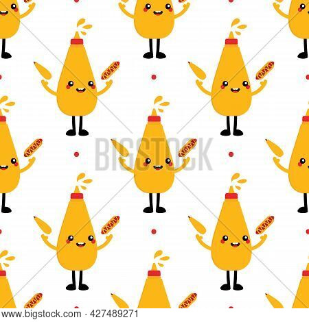 Cute Smiling Mustard Vector & Photo (Free Trial) | Bigstock