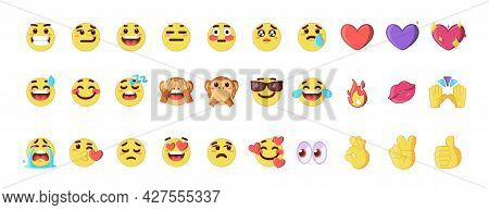 Set Cute Emoji Vector & Photo (Free Trial) | Bigstock