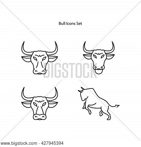 Bull Icons Set Vector & Photo (Free Trial) | Bigstock