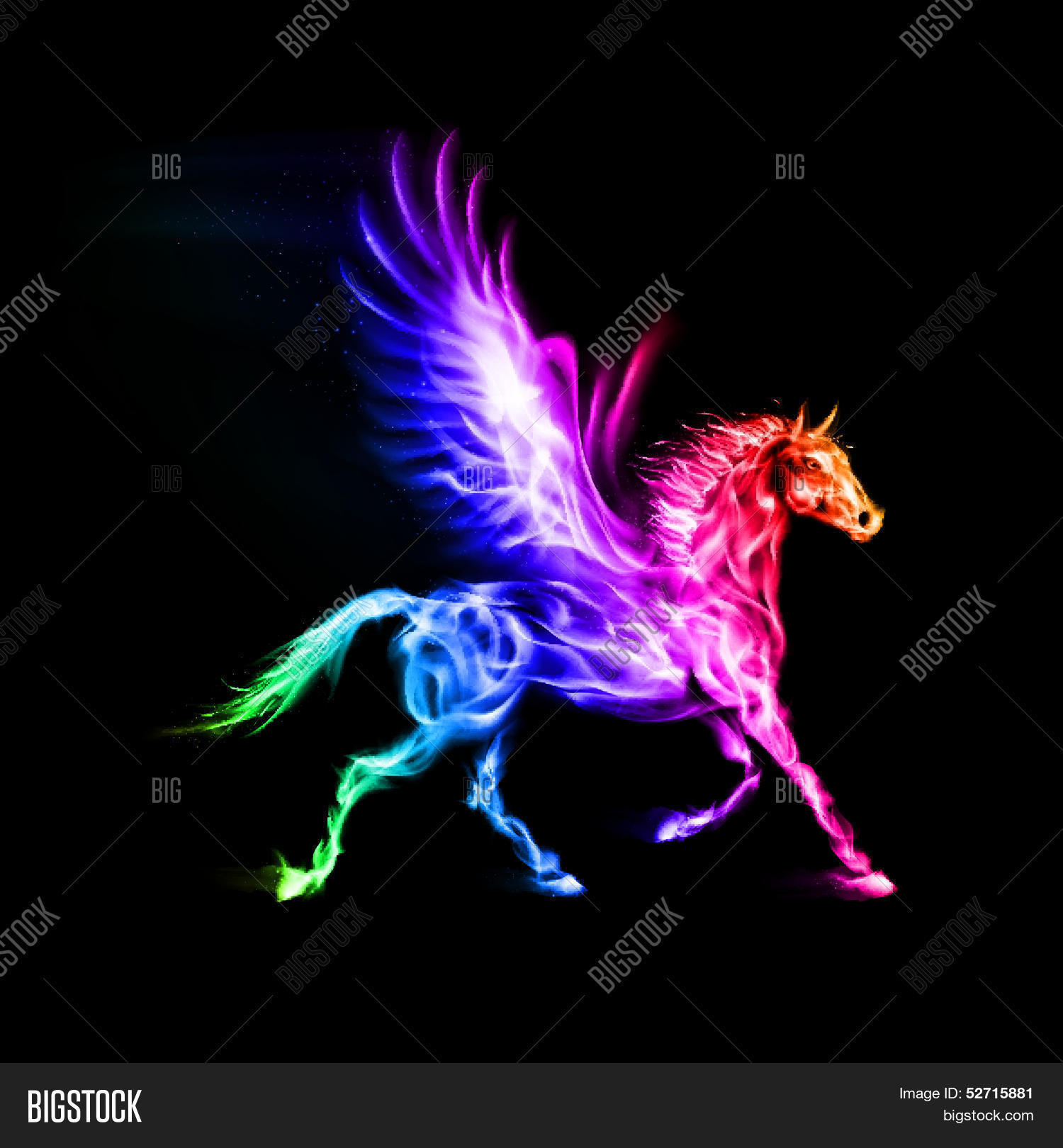 Colorful Fire Pegasus Vector & Photo (Free Trial) | Bigstock