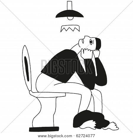 Man On Toilet - Vector & Photo (Free Trial) | Bigstock