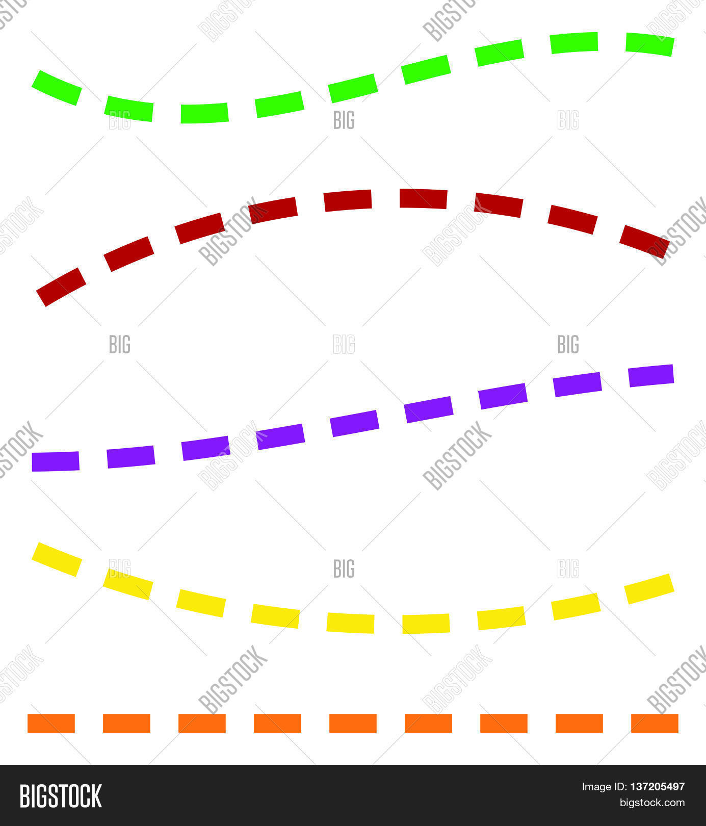 Set Colorful Dashed Vector & Photo (Free Trial) | Bigstock