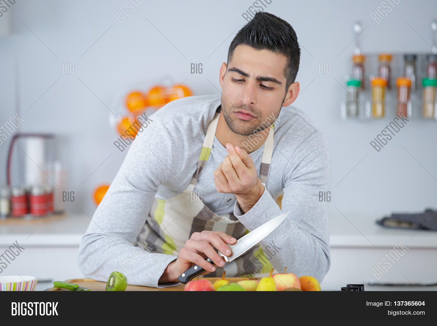 Crazy Chef Cutting His Image & Photo (Free Trial) | Bigstock