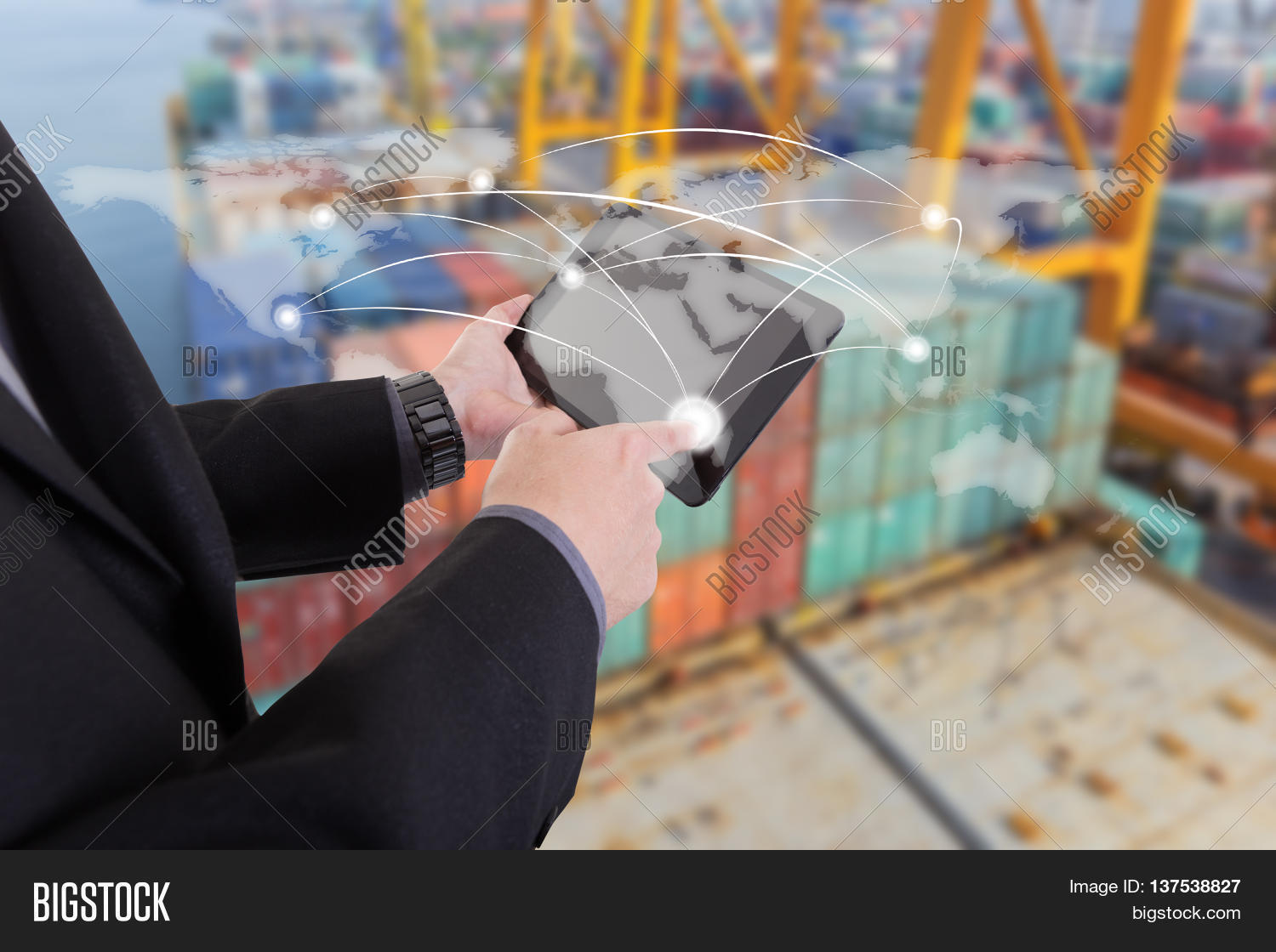 Hand Presses On World Image & Photo (Free Trial) | Bigstock