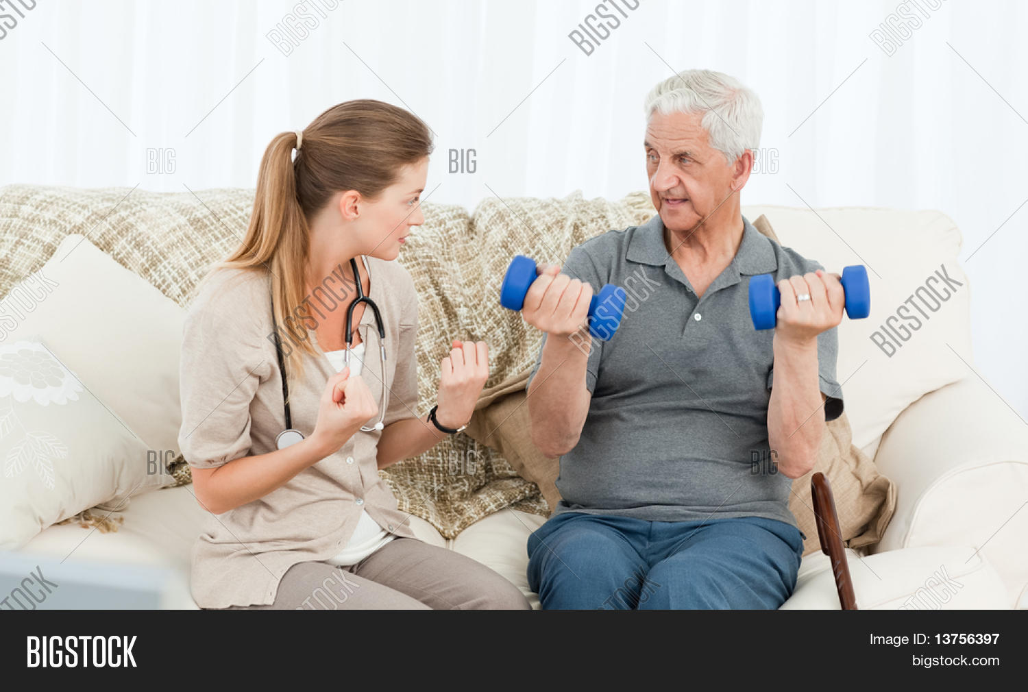 Lovely Nurse Helping Image And Photo Free Trial Bigstock