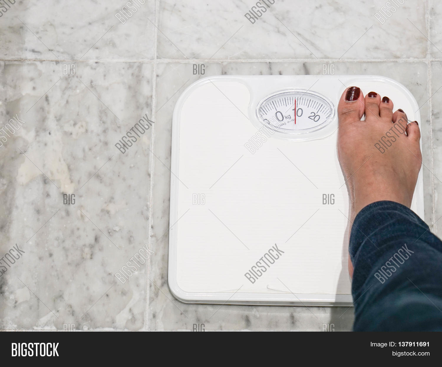 Girl Weigh Her Body By Image & Photo (Free Trial) | Bigstock