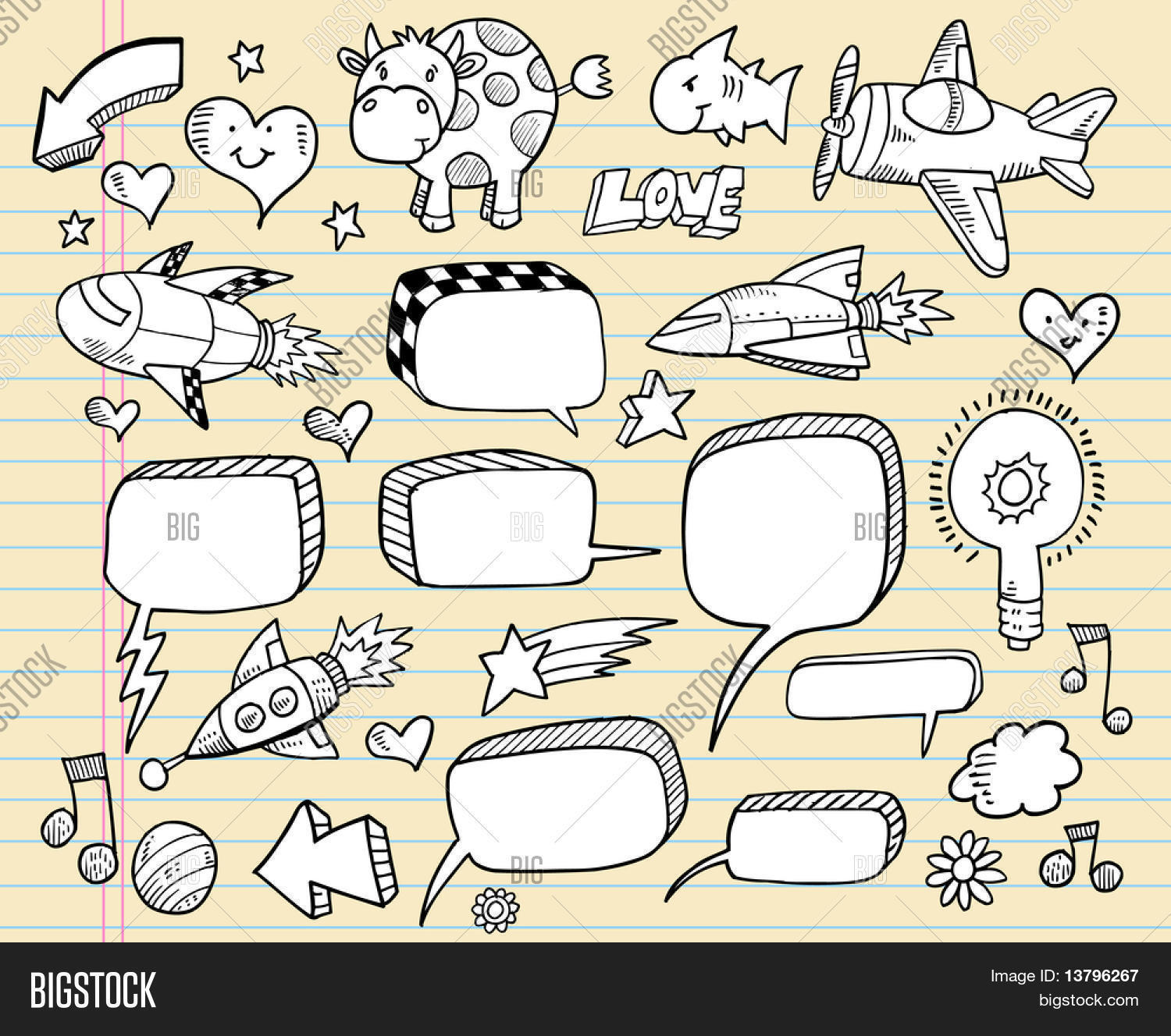 Notebook Doodle Clip Vector & Photo (Free Trial) | Bigstock