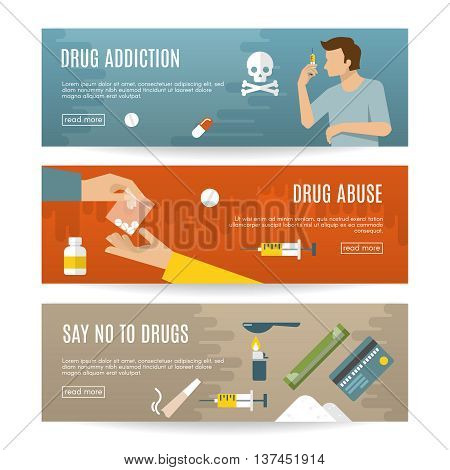 Flat Drugs Banner Set Vector & Photo (Free Trial) | Bigstock
