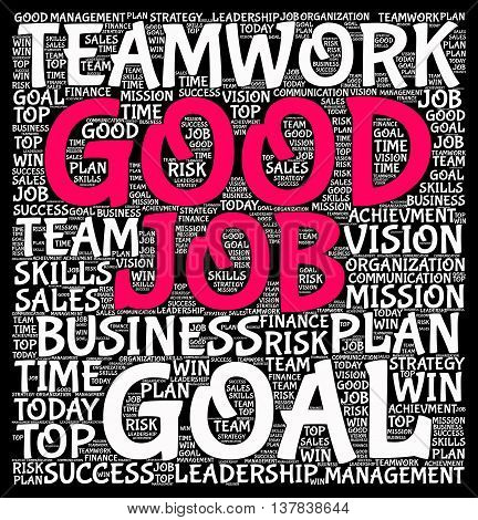 Good Job Word Cloud Image & Photo (Free Trial) | Bigstock