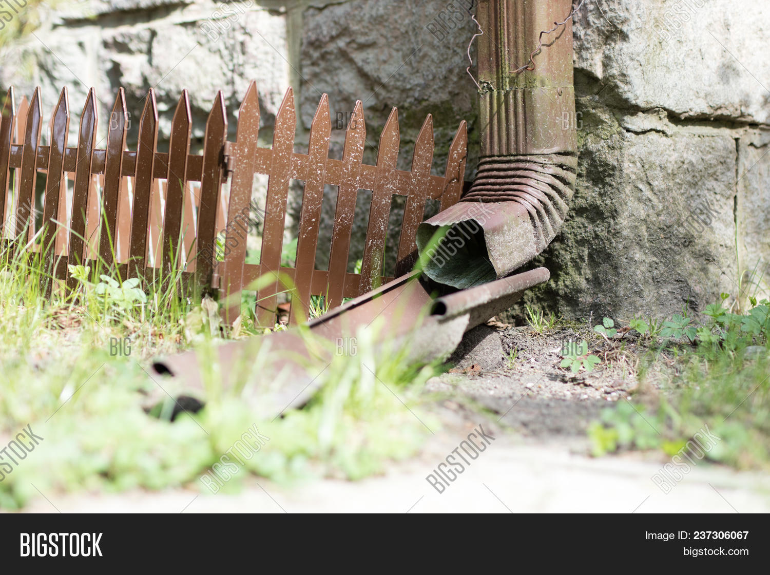 Gutter Mounted On Wall Image & Photo (Free Trial) | Bigstock