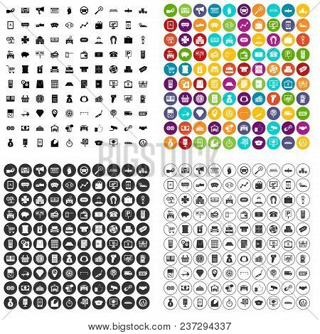 100 Coin Icons Set Vector & Photo (Free Trial) | Bigstock