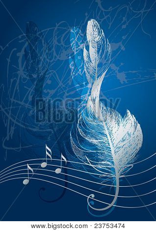 Vector Background Feather Music Notes Images, Illustrations & Vectors ...