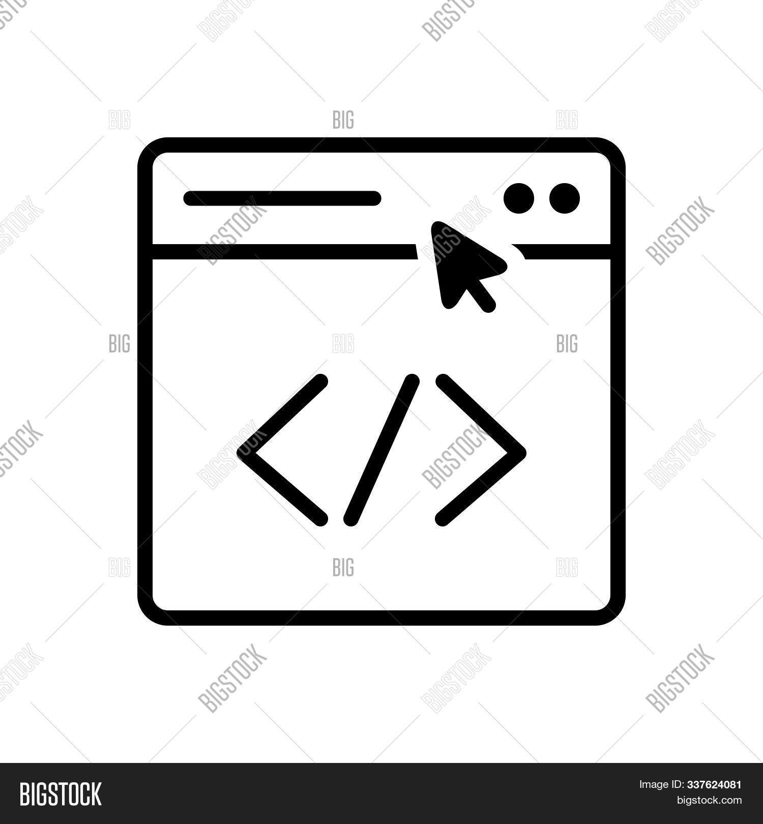 Black Line Icon Vector & Photo (Free Trial) | Bigstock