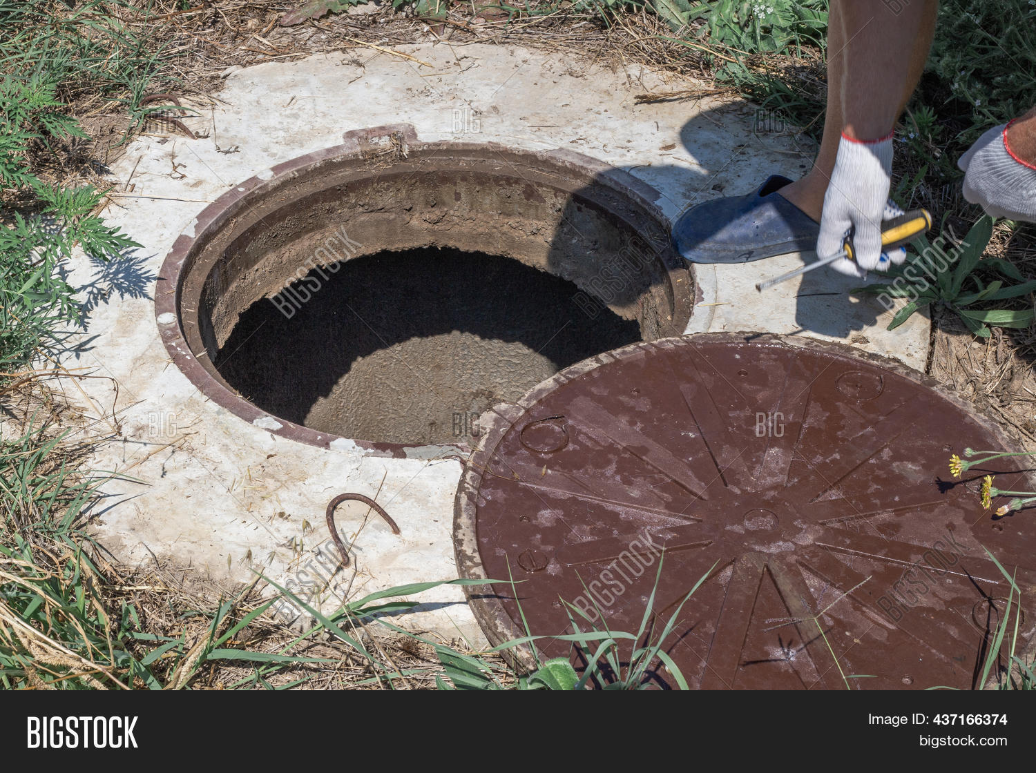 Man Opened Manhole Image & Photo (Free Trial) | Bigstock