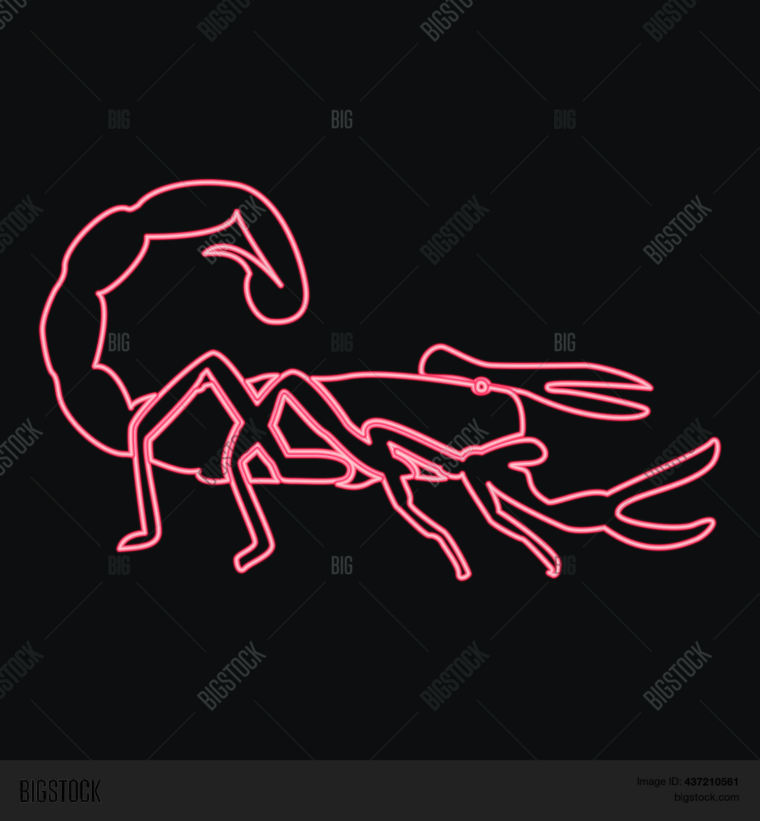 Neon Scorpion Red Vector & Photo (Free Trial) | Bigstock