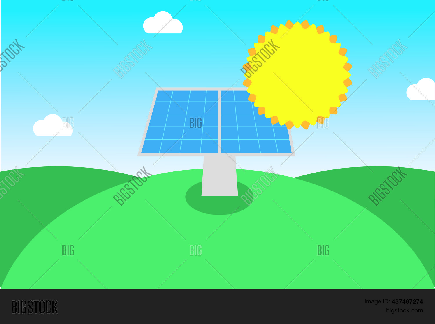 Solar Plant Over Vector & Photo (Free Trial) | Bigstock