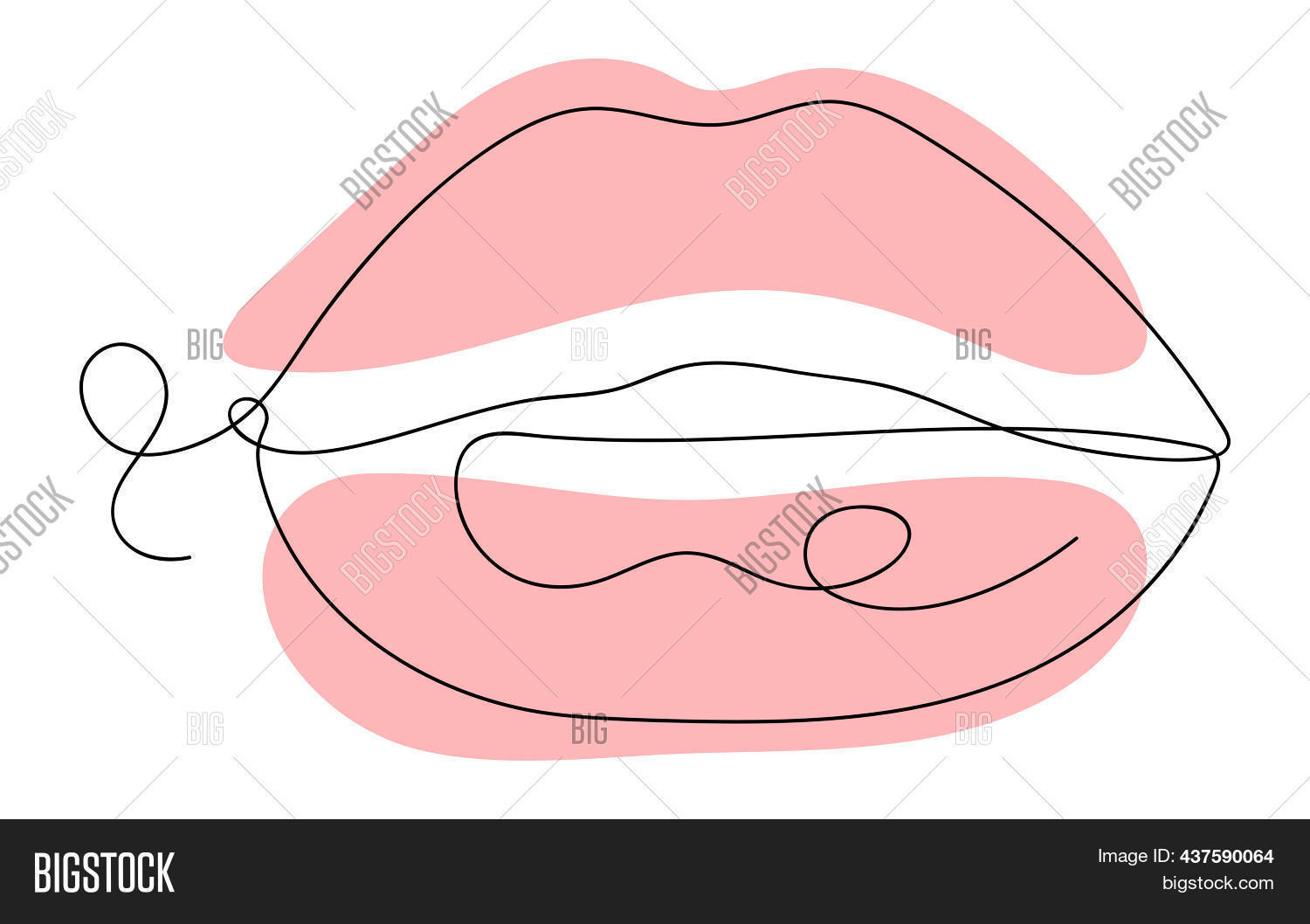 Lips Style Line Art. Image & Photo (Free Trial) | Bigstock