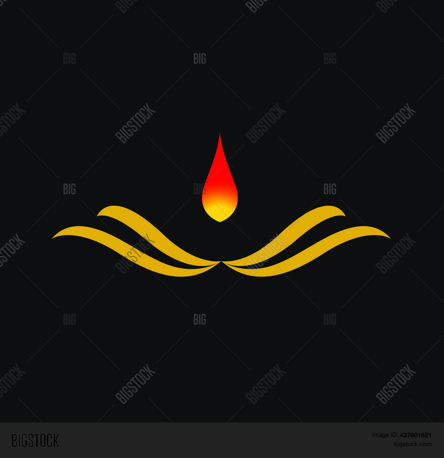 Golden Diya Icon. Vector & Photo (Free Trial) | Bigstock