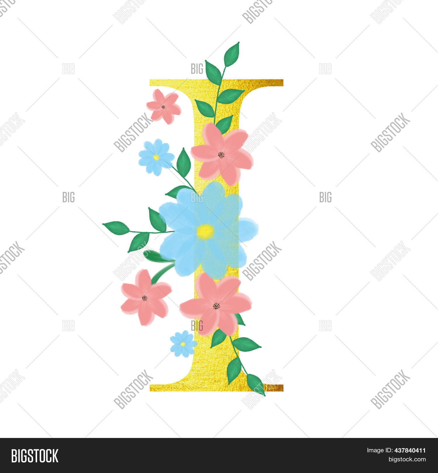 Floral Alphabet Golden Image & Photo (Free Trial) | Bigstock