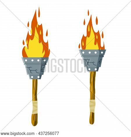 Torch. Fire On Stick Vector & Photo (Free Trial) | Bigstock