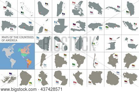 Map Countries America Vector & Photo (Free Trial) | Bigstock