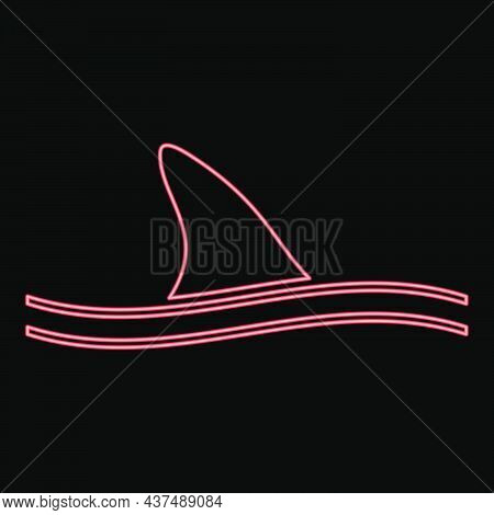 Neon Fin Shark Red Vector & Photo (Free Trial) | Bigstock