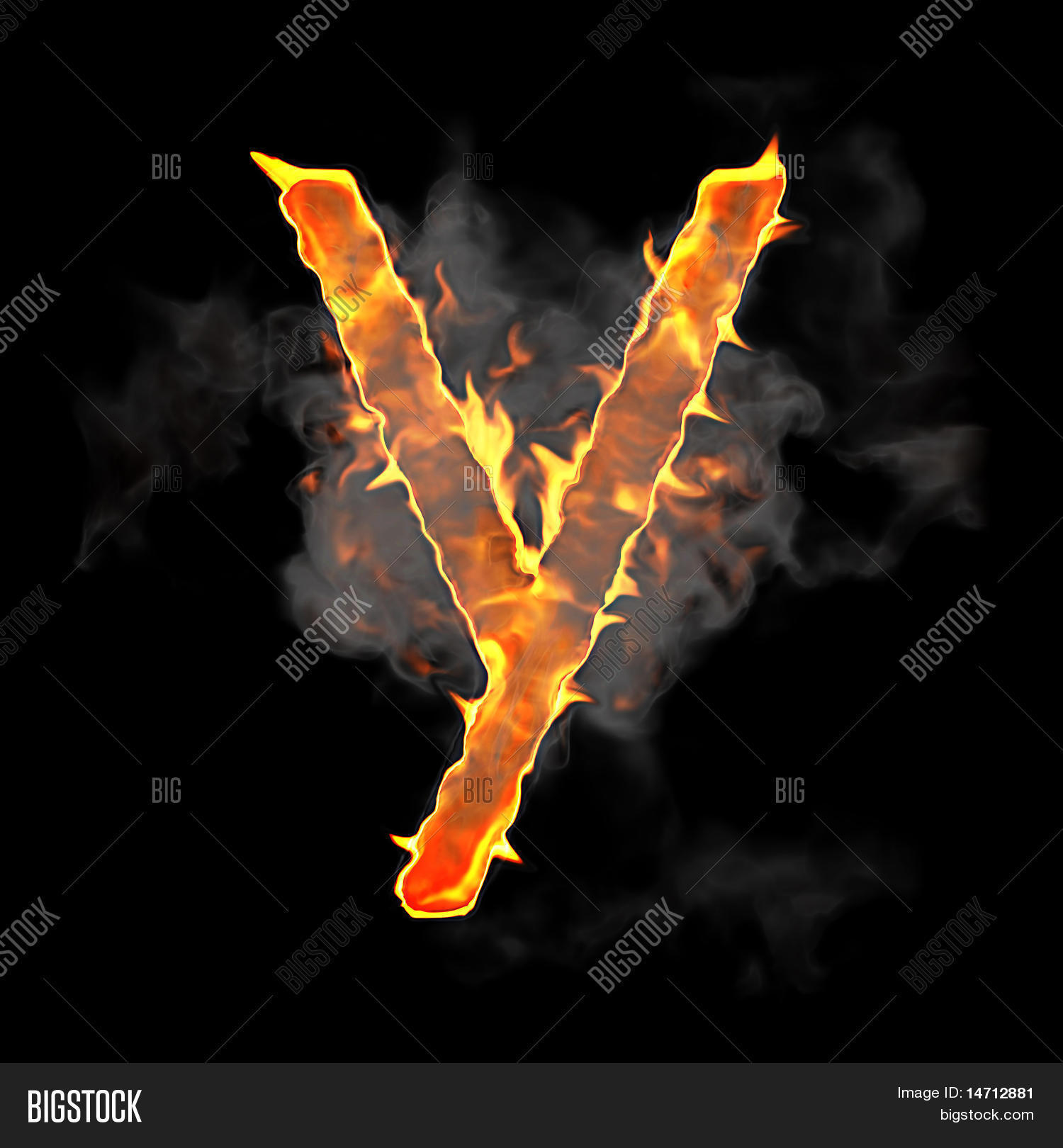 Burning Flame Font Y Image & Photo (Free Trial) | Bigstock