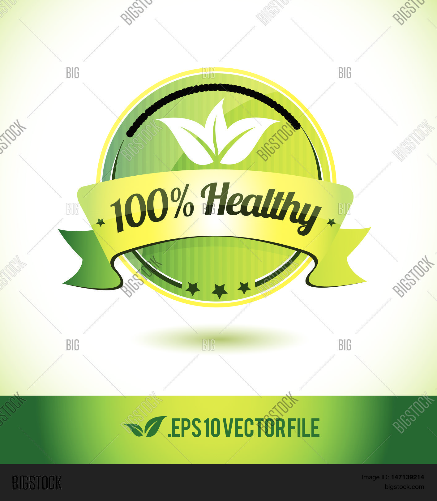 100% Healthy Badge Vector & Photo (Free Trial) | Bigstock