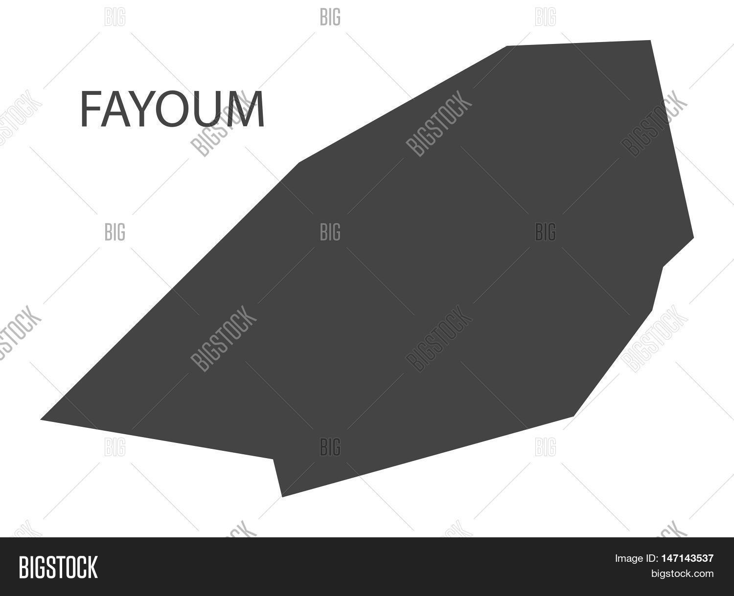 Fayoum Egypt Map Grey Vector & Photo (Free Trial) | Bigstock