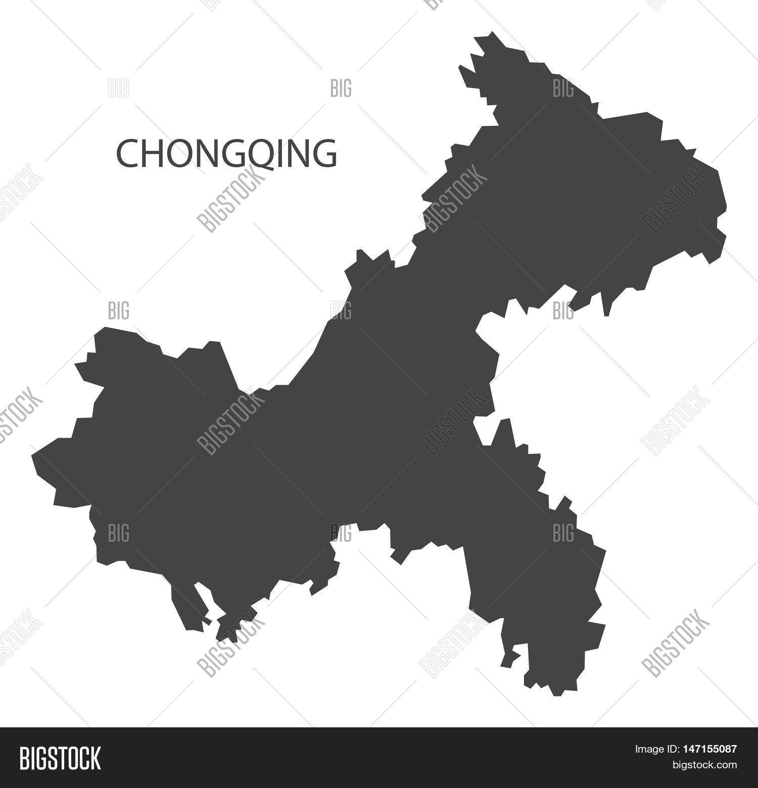 Chongqing China Map Vector & Photo (Free Trial) | Bigstock