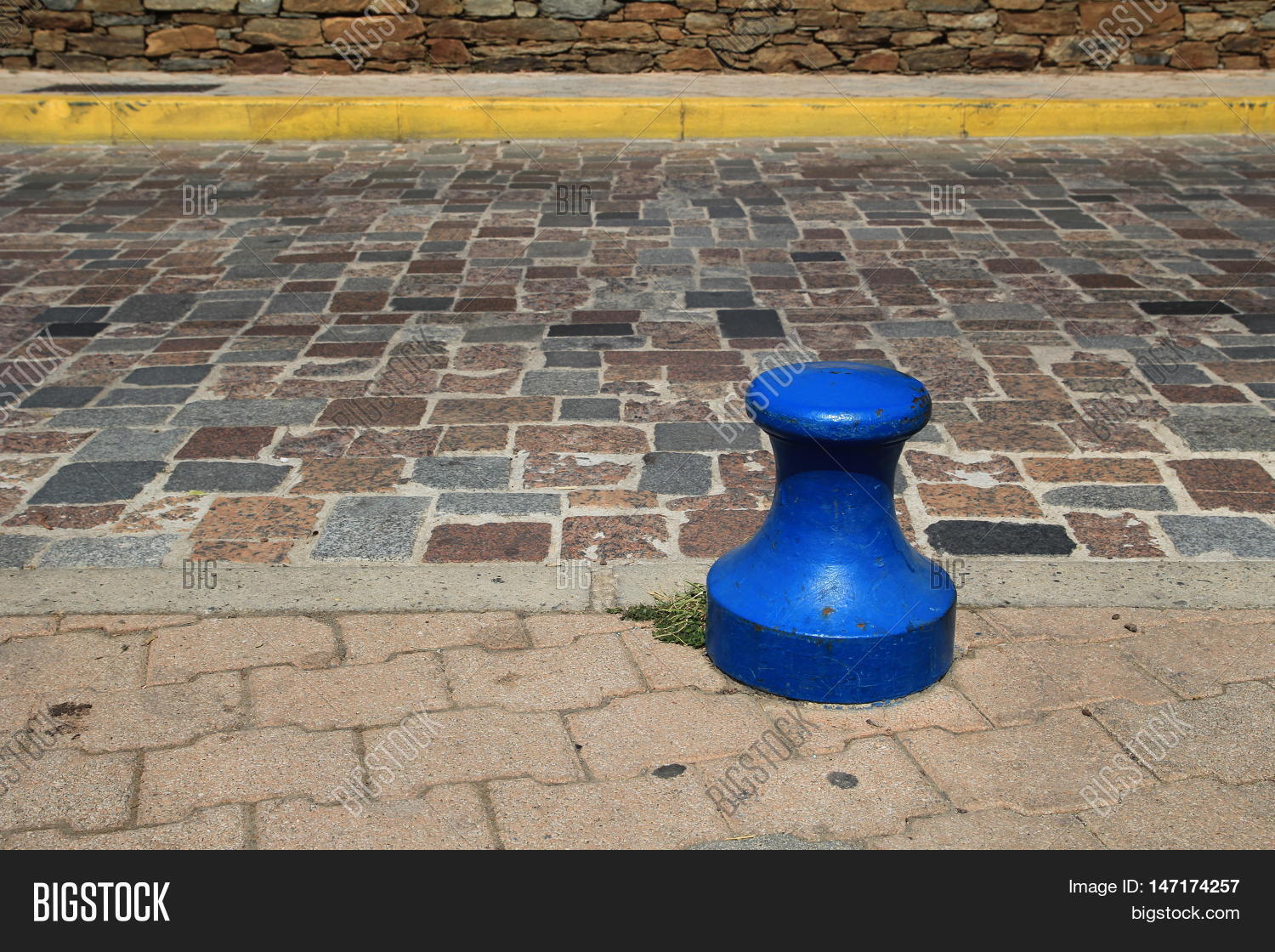 Blue Bollard On Image & Photo (Free Trial) | Bigstock