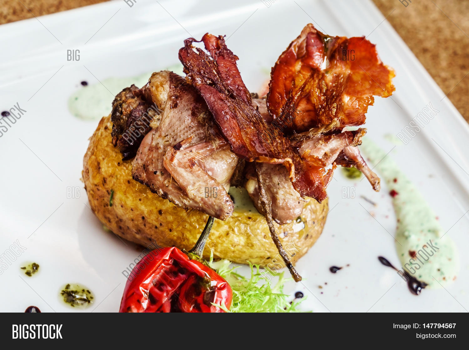 Roasted Quail On Bed Image & Photo (Free Trial) | Bigstock