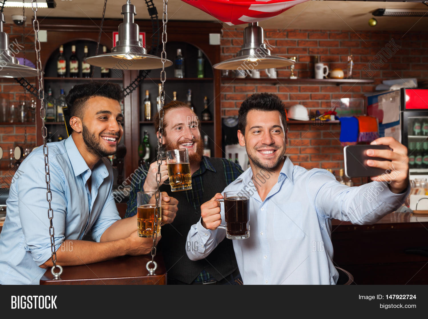 Man Group Bar Taking Image & Photo (Free Trial) | Bigstock