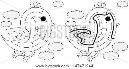 Easy Bird Maze Vector & Photo (Free Trial) | Bigstock