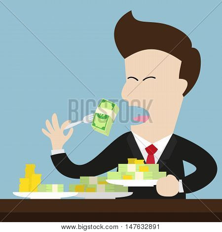 Businessman Eat Money Vector & Photo (Free Trial) | Bigstock