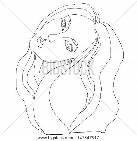Vector Uncolored Girl Vector & Photo (Free Trial) | Bigstock