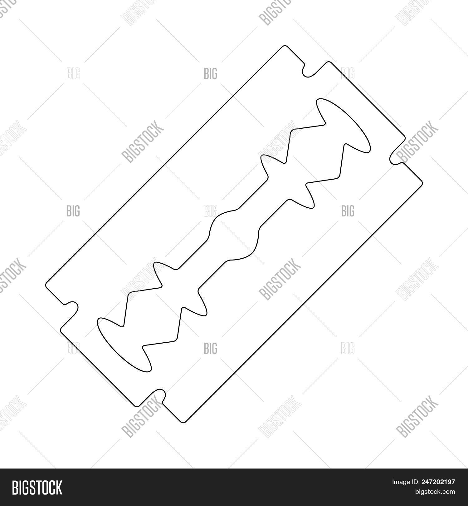 Razor Blade Outline Vector & Photo (Free Trial) | Bigstock